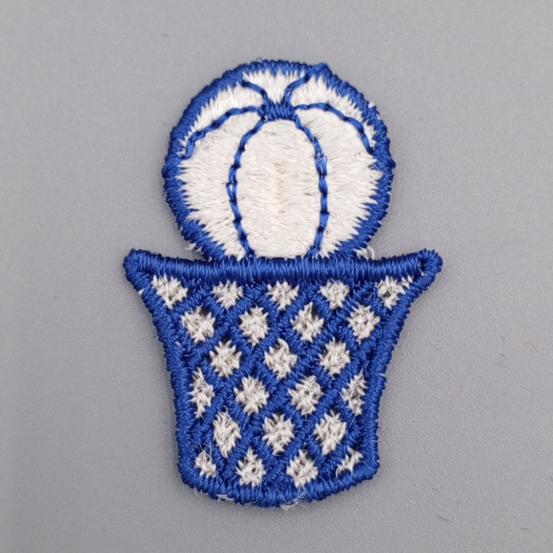 VINTAGE Dunk Basketball Patches Blue White Embroidered Appliques #910 ...