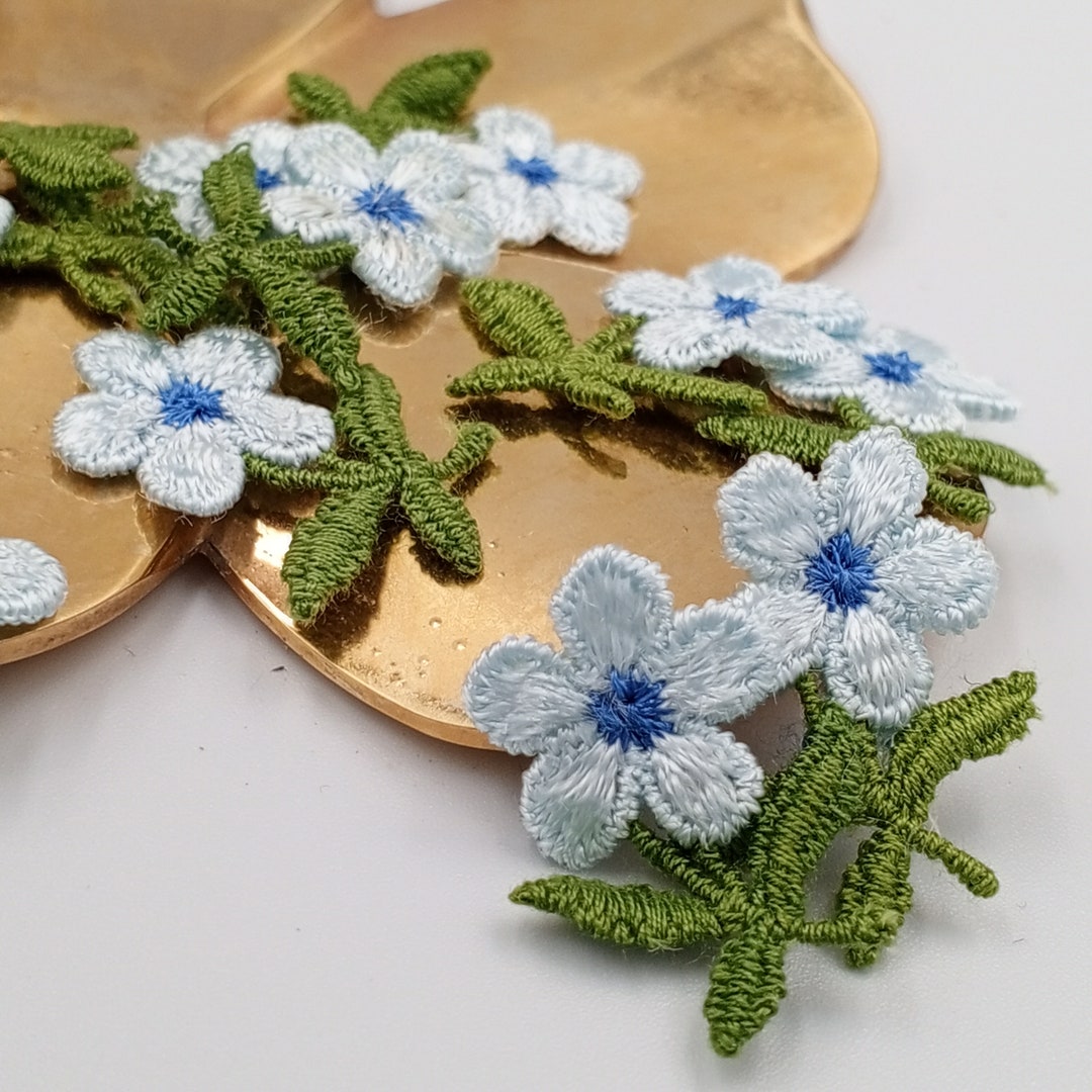 FLORAL VINTAGE Appliques Light Blue Flower Patches #235 - Etsy
