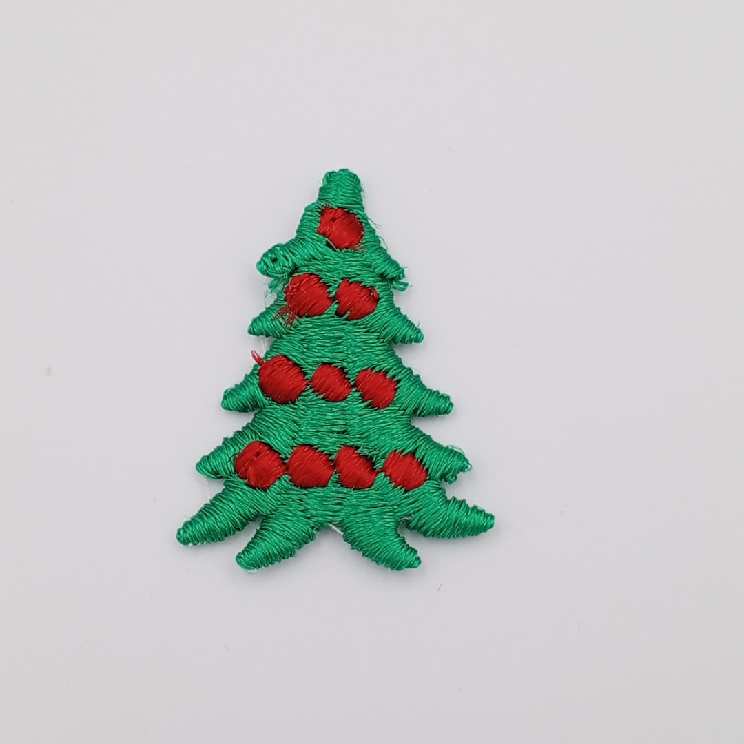 VINTAGE Applique Red Green Christmas Tree Patches #352 - Etsy
