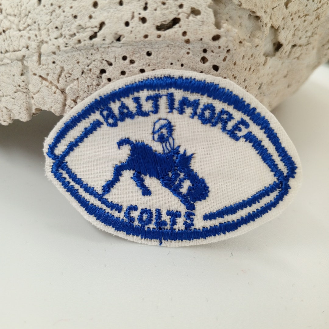 VINTAGE Badge Patches White Blue Baltimore Colts Embroidered Appliques #754 - Etsy