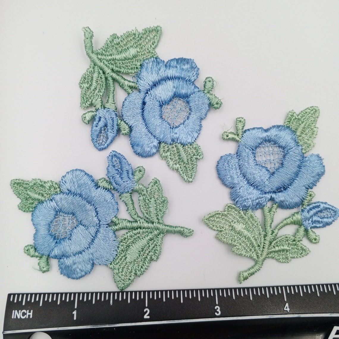 FLORAL VINTAGE Appliques Blue Green Flower Patches #252 - Etsy