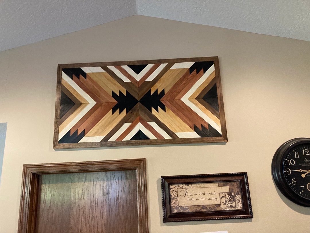 Aztec Inspired Wooden Wall Art Etsy