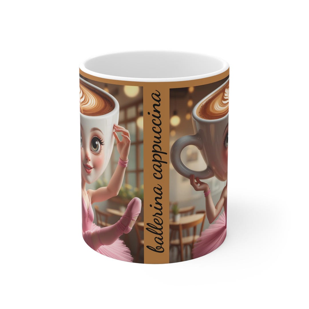 Brainrot Ballerina Cappuccina Ceramic Mug | Cute Ballerina Illustration ...