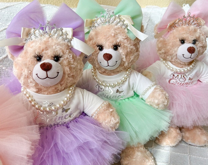Quince Bear Para Quinceanera última Muñeca Oso Para Quince Osito Tutu ...