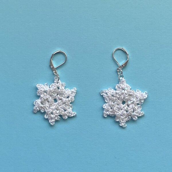 Crochet Snowflake Earrings - Etsy