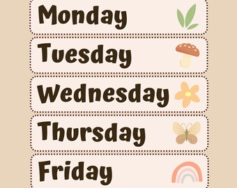 Digital Days of the Week Poster - Etsy
