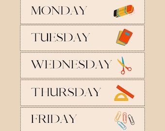 Days of the Week Learning Poster Printable Kindergarten/preschool - Etsy
