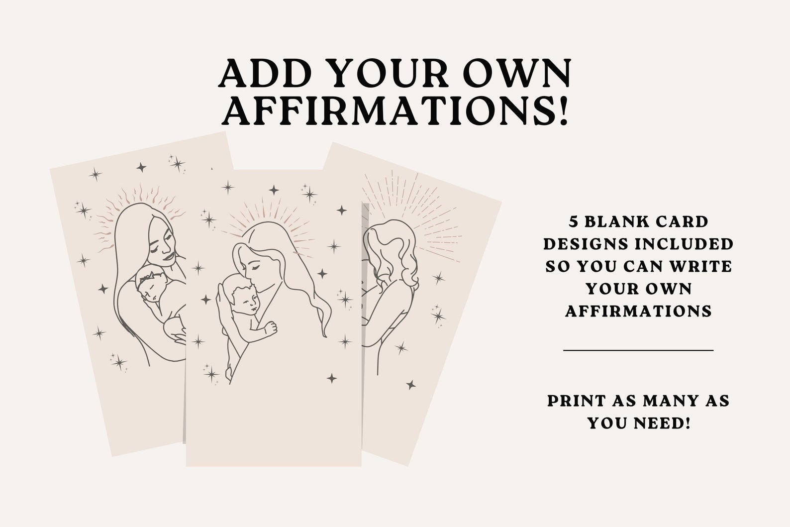 Daily Positive Affirmation Cards for Mamas Postpartum New Mom Gift for ...