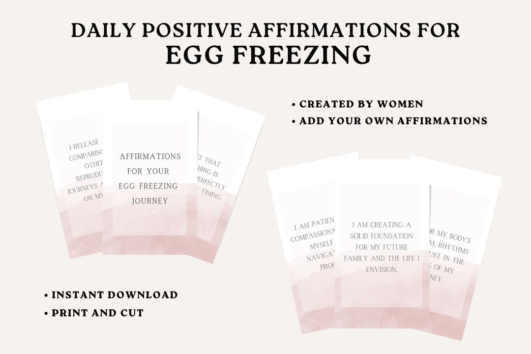 Egg Freezing Affirmation Cards for Positive Mindset Fertility ...