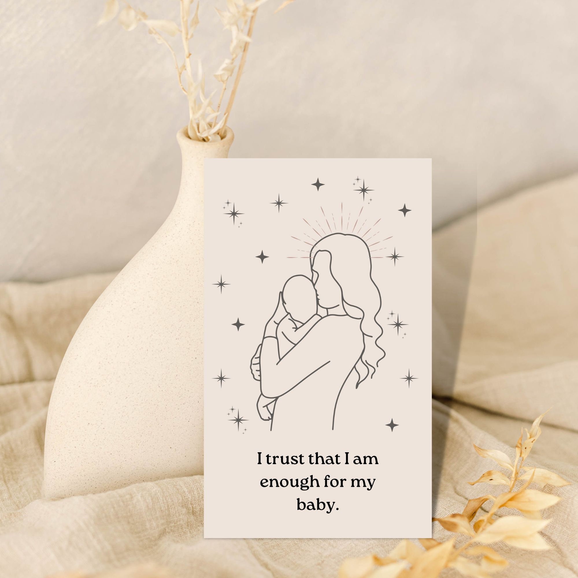 Daily Positive Affirmation Cards for Mamas | Postpartum New Mom Gift ...