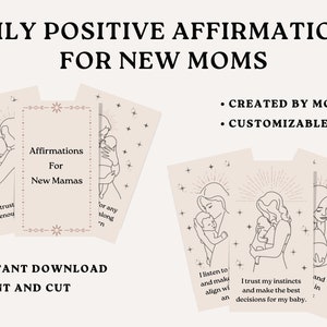 Daily Positive Affirmation Cards for Mamas | Postpartum New Mom Gift ...