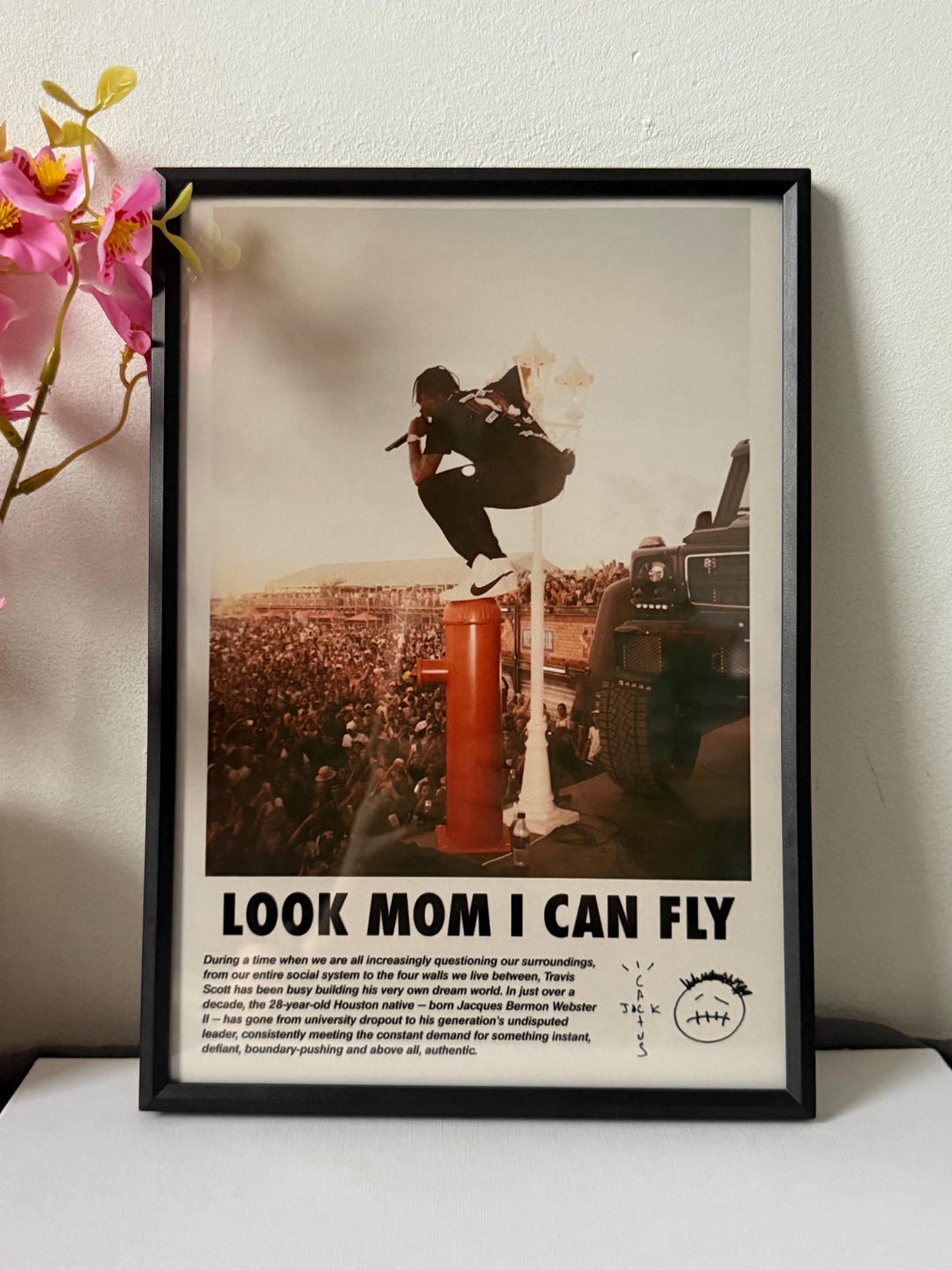 Travis Scott look Mom I Can Fly Poster Framed Wall Art Home Decoration ...
