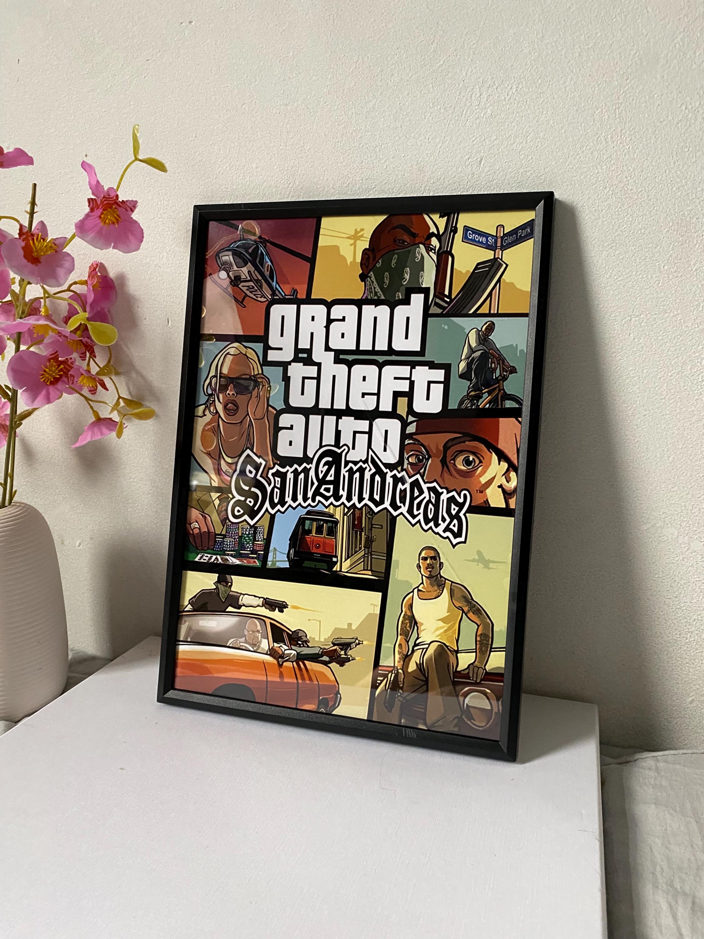 GTA San Andreas Poster Game Framed Wall Decoration Decoration Gift ...