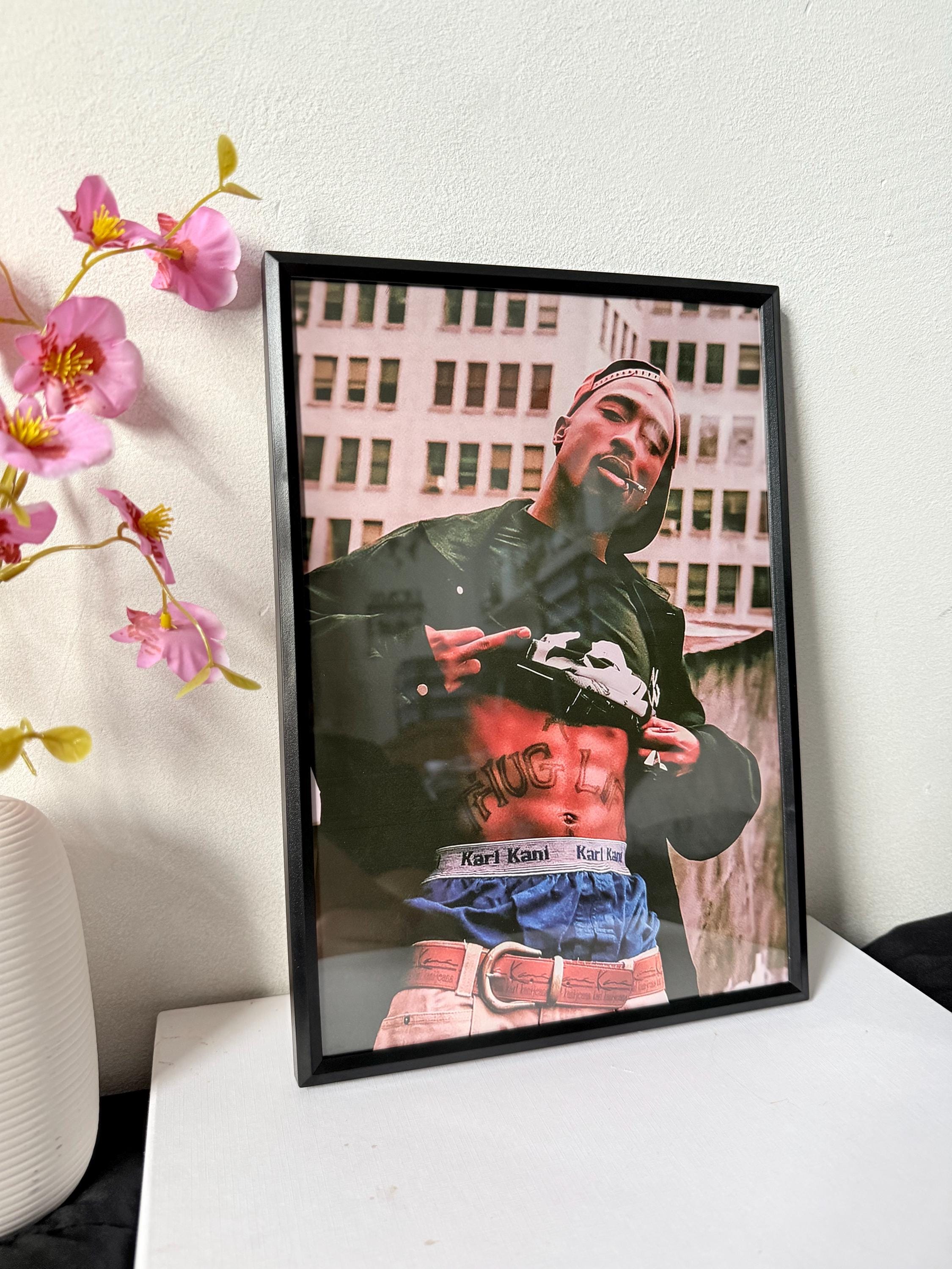 Tupac 2pac Rap Westcoast 90s Rap Vintage Retro Poster Framed Motivation ...