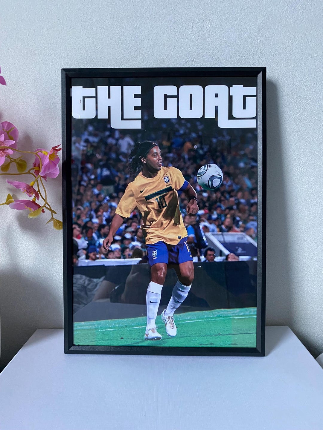Ronaldinho the Goat Poster Framed Soccer Wall Art Sports Legend Print ...