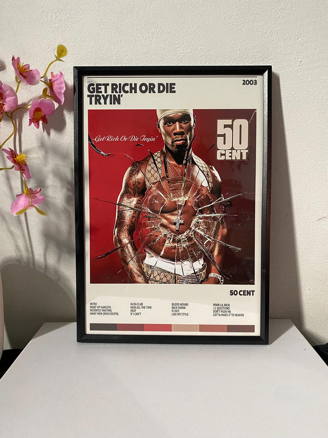 50cent Rap Album Poster Framed Rap Wall Art Sports Legend Print ...