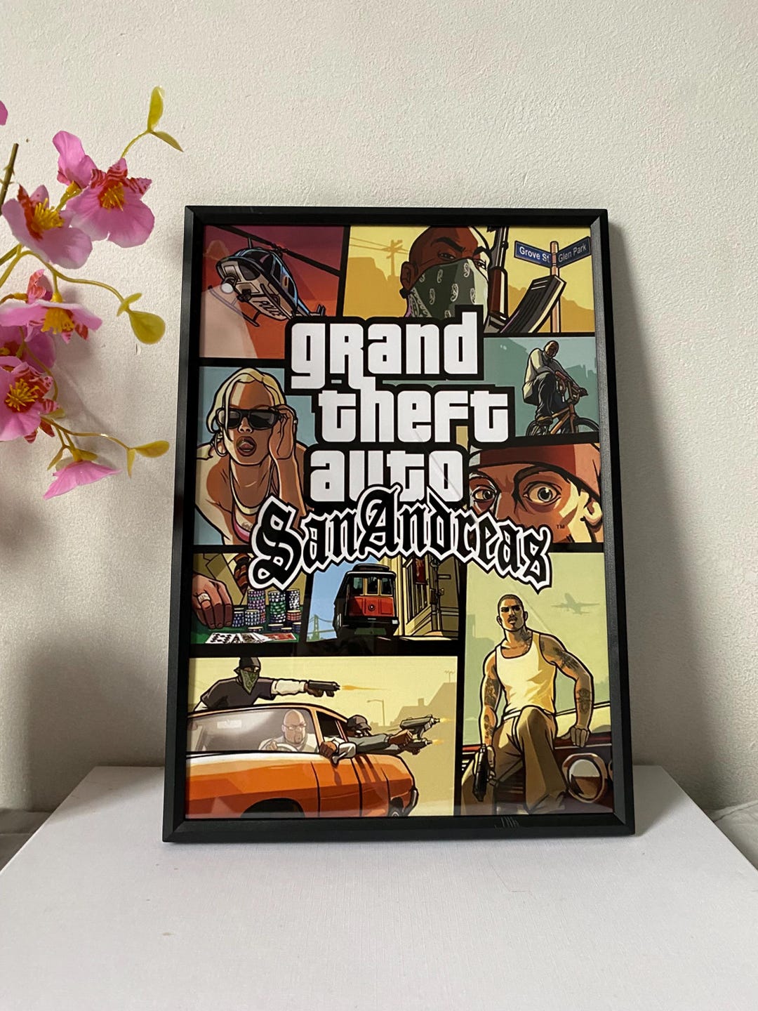 GTA San Andreas Poster Game Framed Wall Decoration Decoration Gift ...