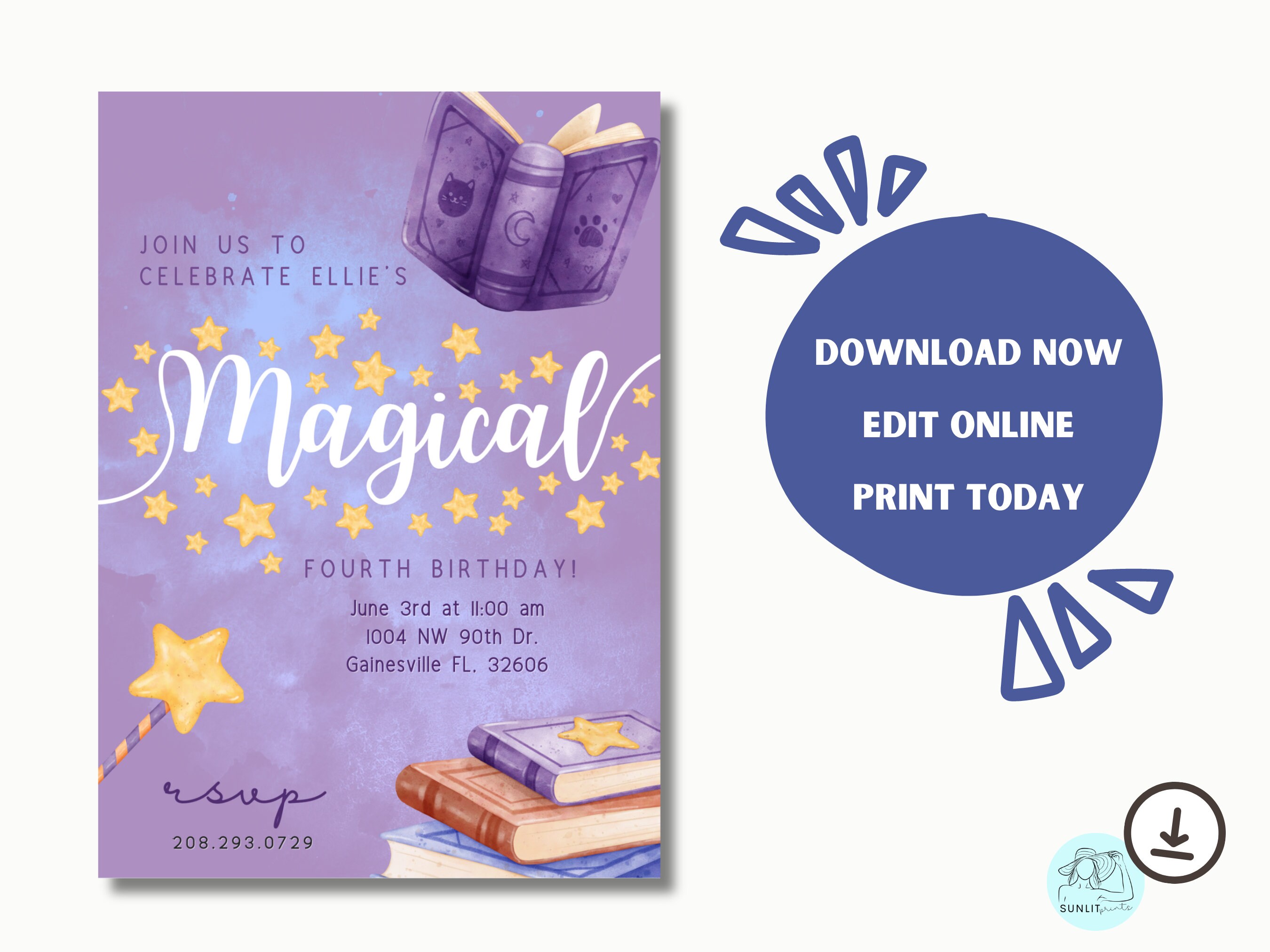 Magical Birthday Party Invitation, Magic Birthday Invitation, Magic ...