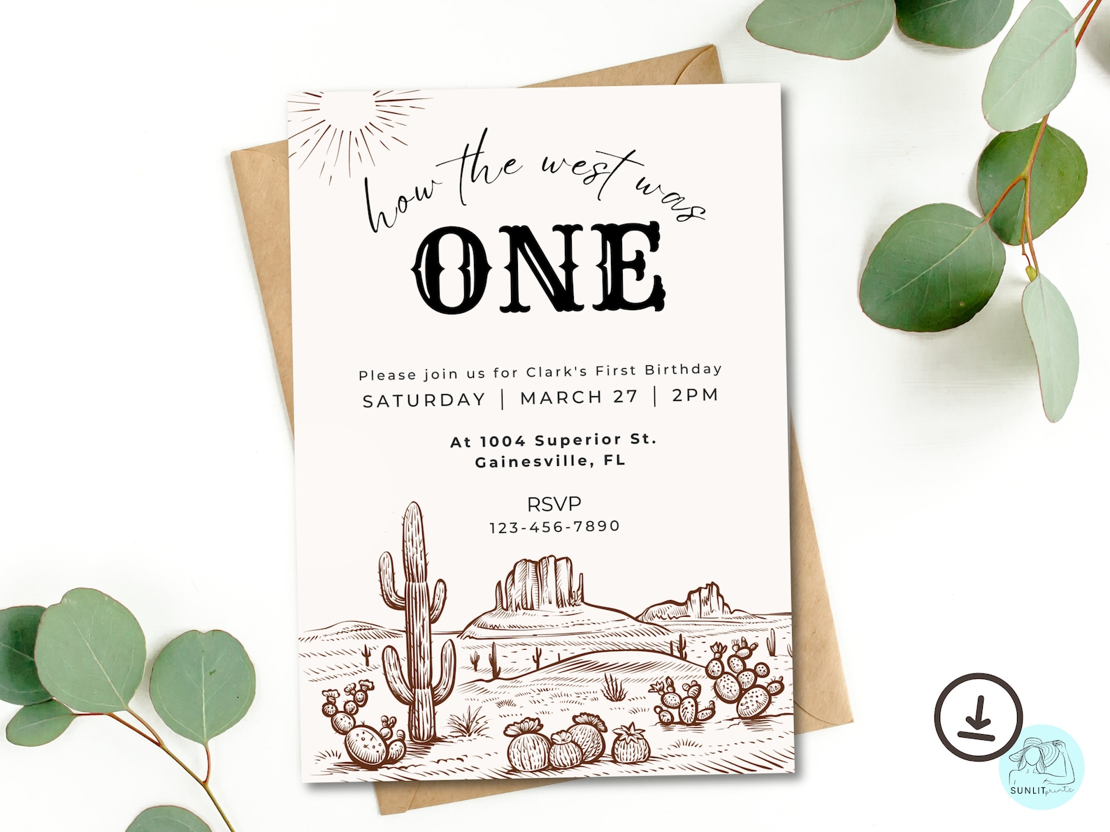 How the West Was One Editable Invitation, Country Western First ...