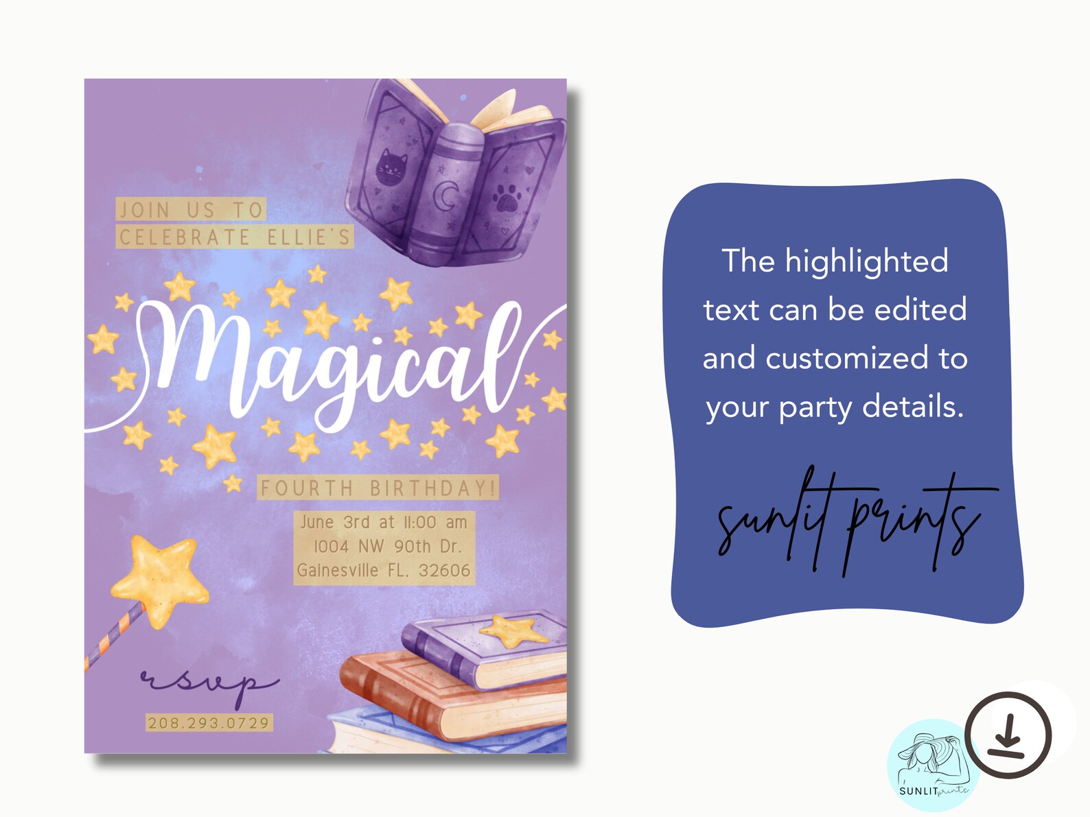 Magical Birthday Party Invitation, Magic Birthday Invitation, Magic ...