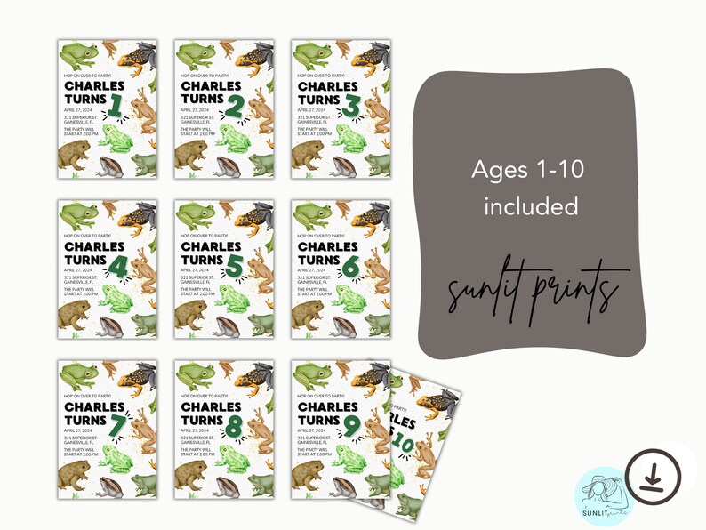 Frog Birthday Party Invitation, Editable Frog Party Invite, Hoppy ...