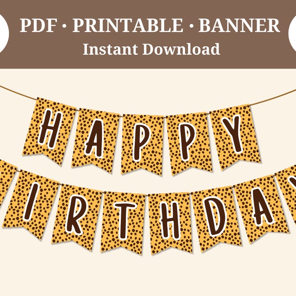 Happy Birthday Jungle Banner - Etsy