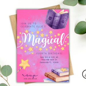 Magical Birthday Party Invitation, Magic Birthday Invitation, Magic ...