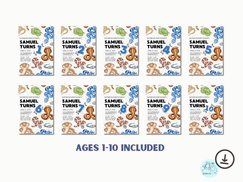 Snake Birthday Party Invitation, King Cobra Birthday Party Invite ...