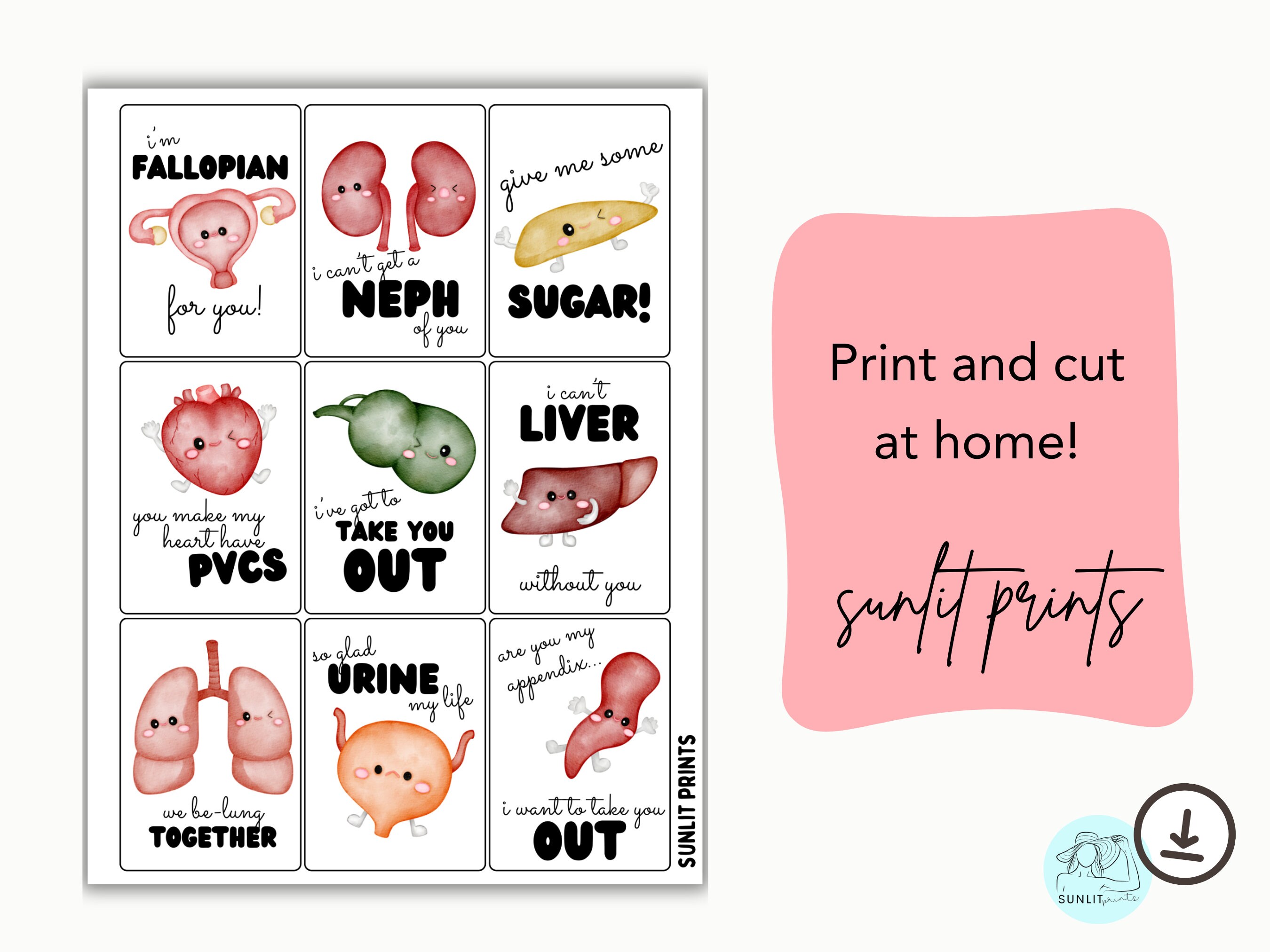 Medical Valentines Printable, Valentines for Doctors, Nurses, Medical ...