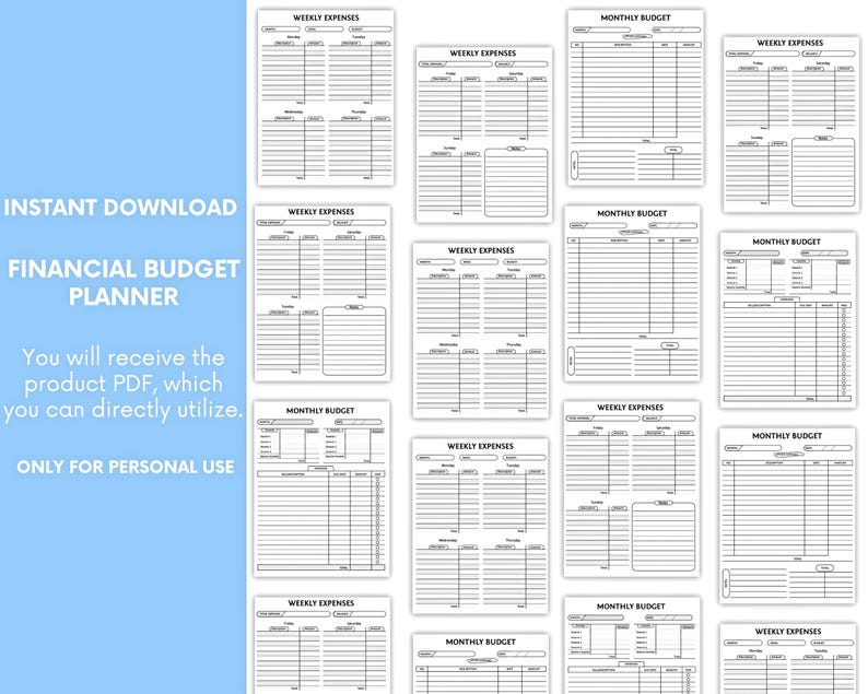 Financial Budget Planner, Digital Workbook, Goodnotes Planner, Expense ...