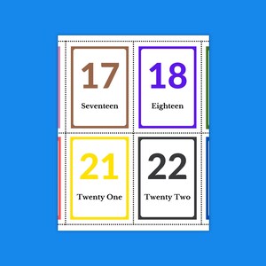 Number Cards Printable Number Cards Kids Activity Cards Workbook ...