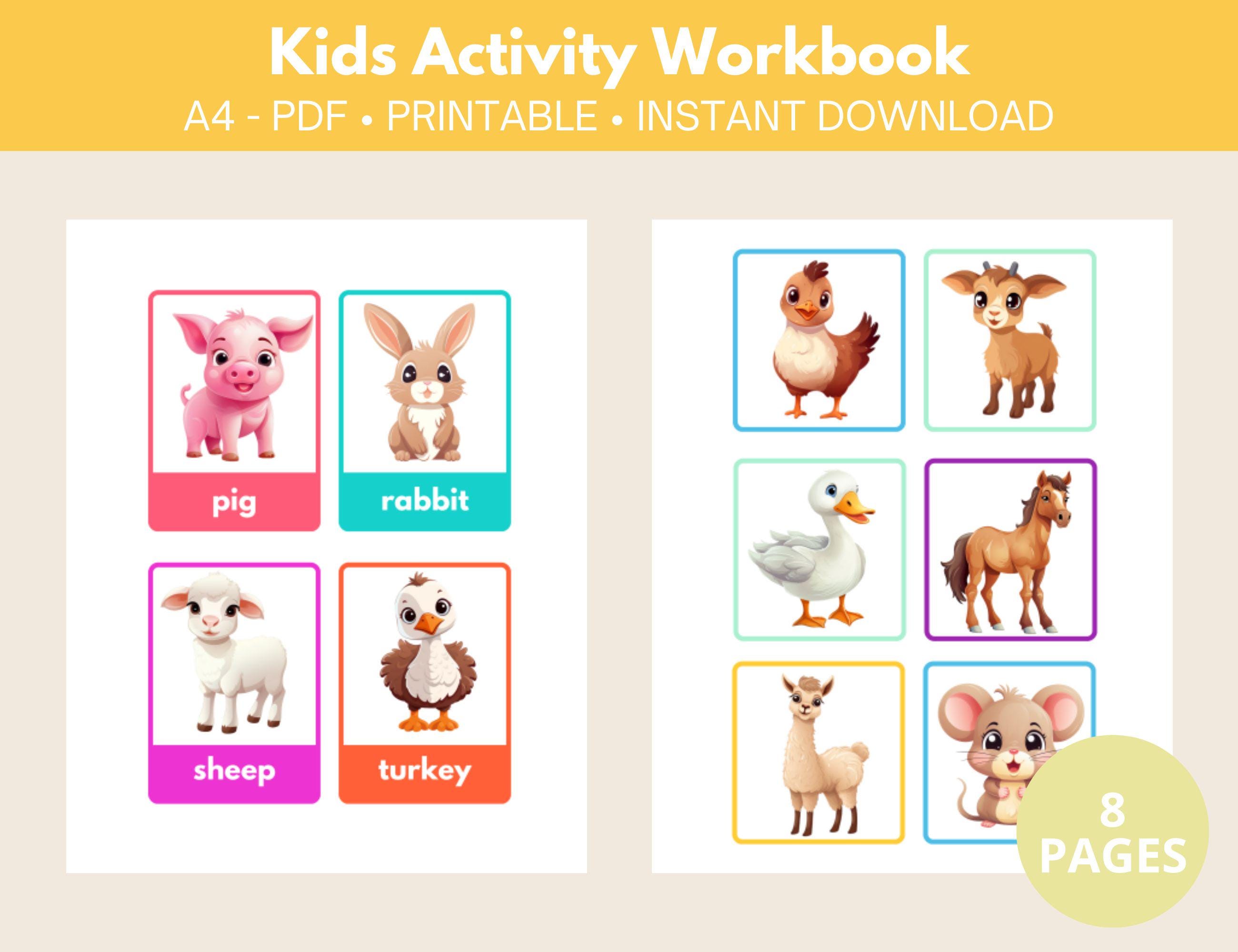 Farm Animal Cards, Curious Baby Activity Cards, Preschool Educational ...