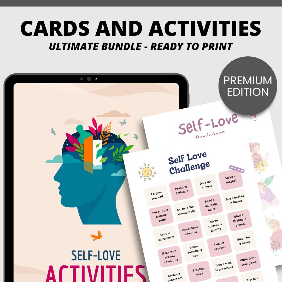 Mental Health Bundle, Affirmation Card, Self Care Cards Printable, Life ...