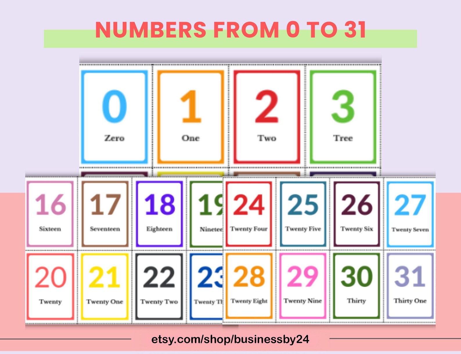 Number Cards, Printable Number Cards, Kids Activity Cards, Workbook ...