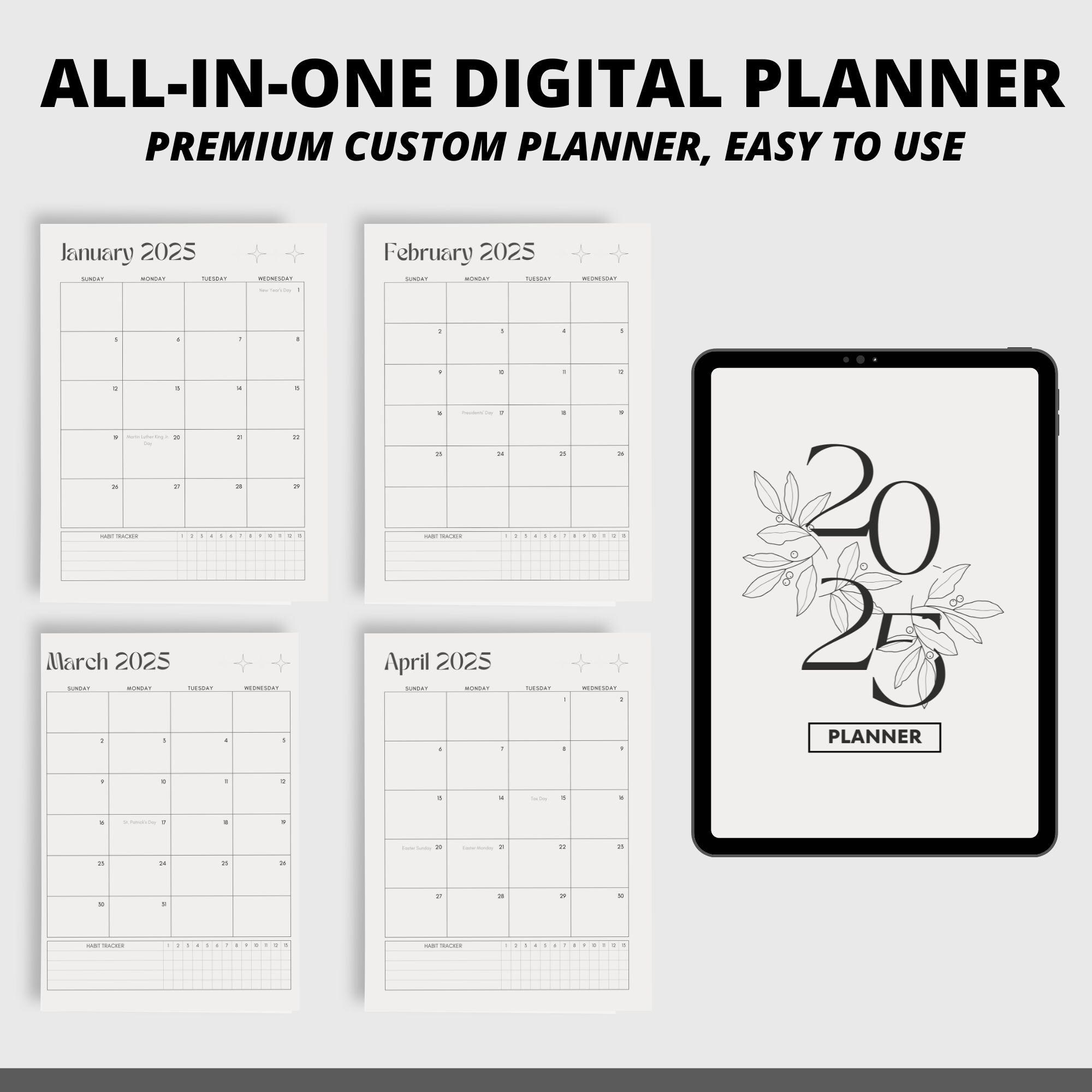 All-in-one 2025 Digital Planner Bundle (printable PDF) - Etsy
