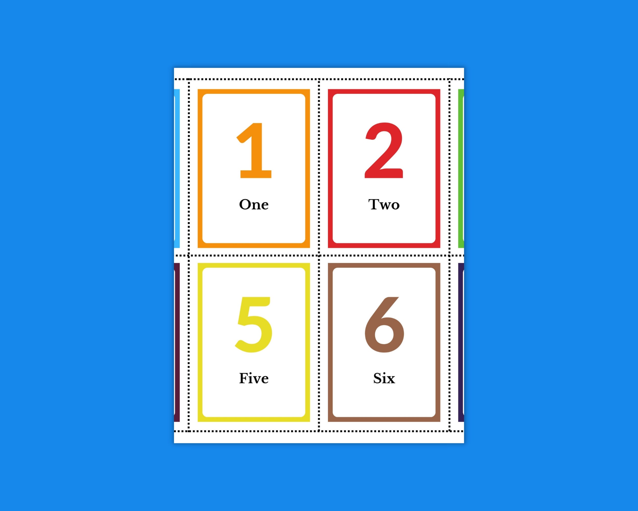 Number Cards Printable Number Cards Kids Activity Cards Workbook ...
