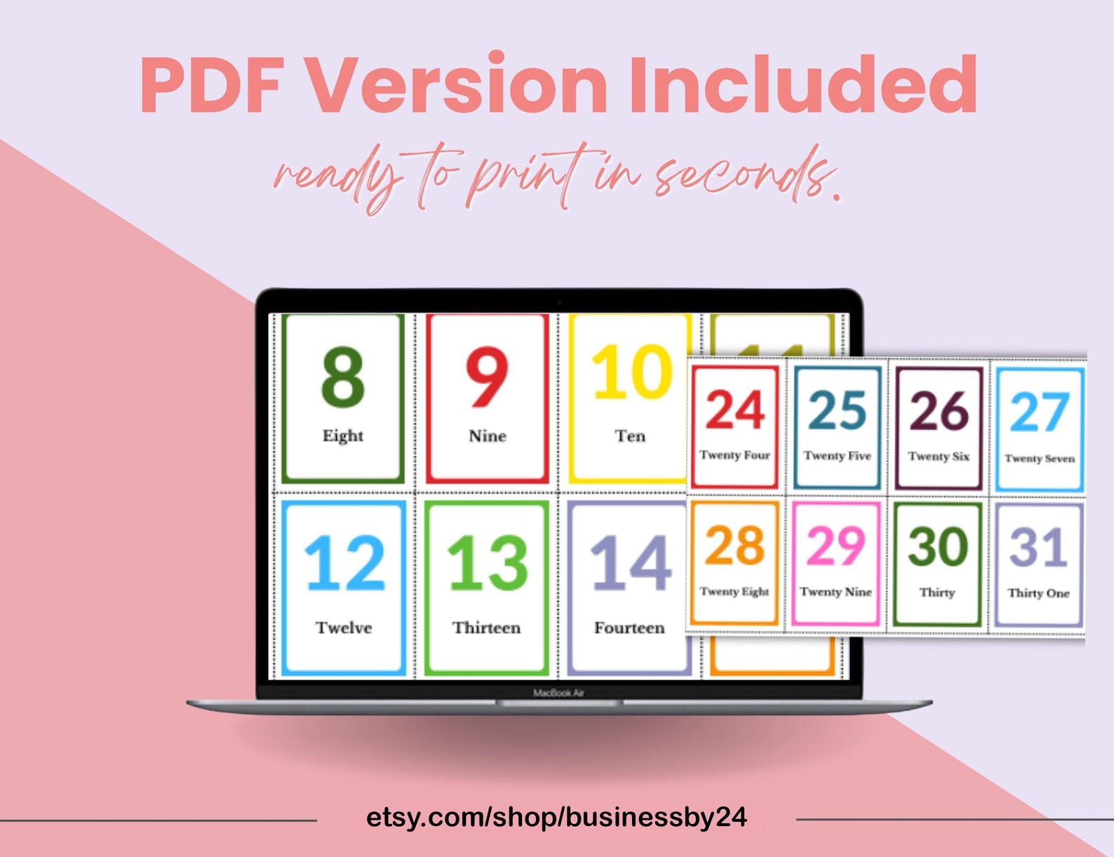 Number Cards, Printable Number Cards, Kids Activity Cards, Workbook ...