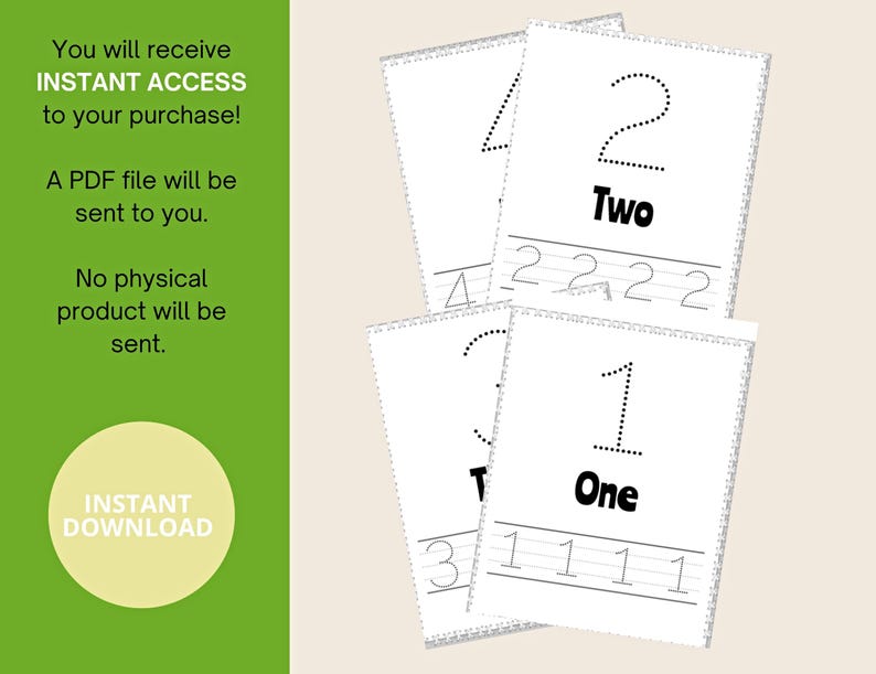 Activity Cards, Printable Number Cards, Number Flash Cards, Preschool ...