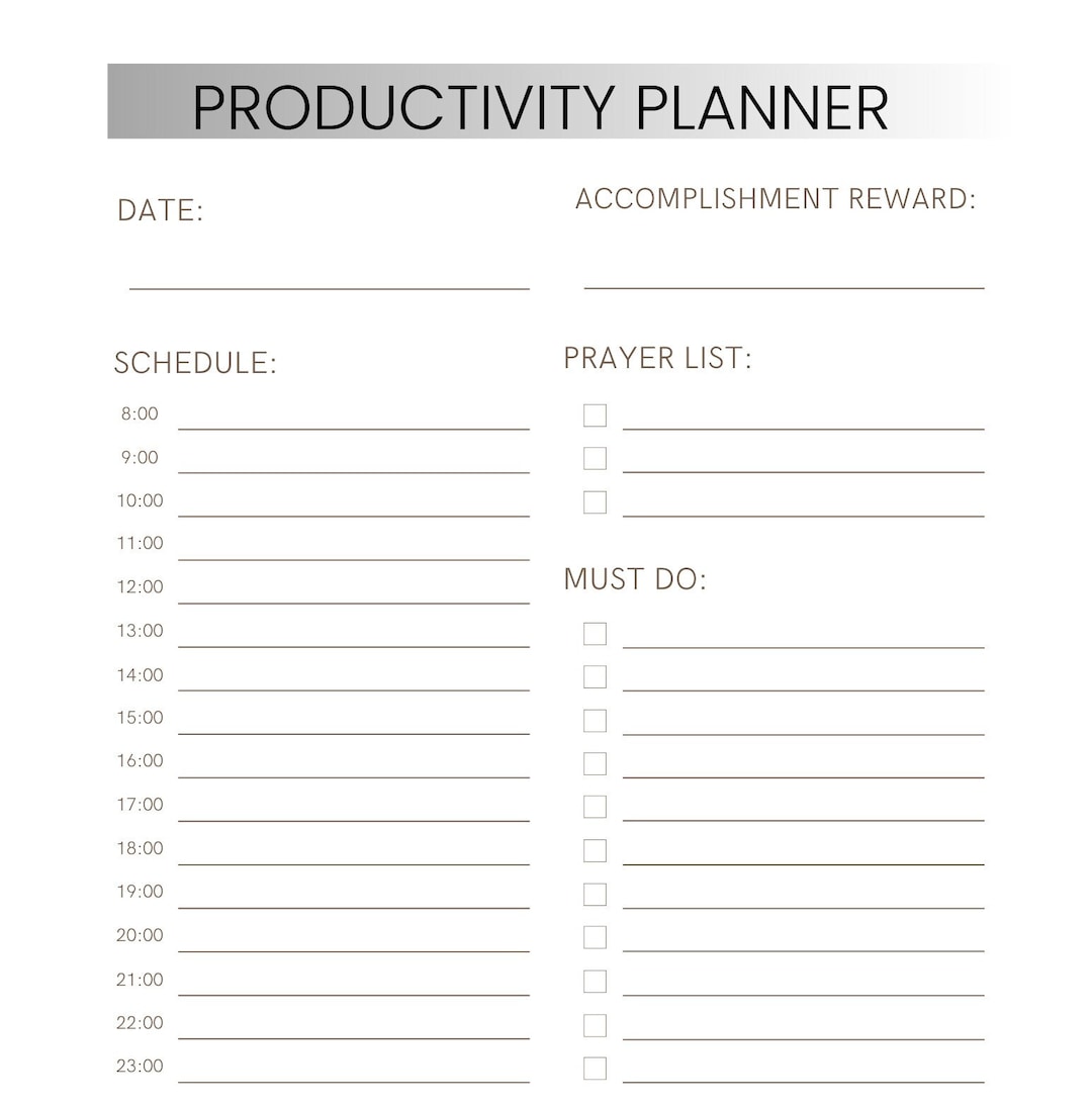 Daily Planner Printable, Minimalistic Daily Accomplishment Task List ...