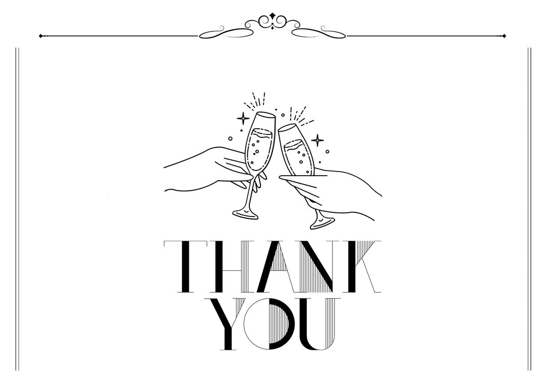 Classy Digital/printable Thank You Card - Etsy