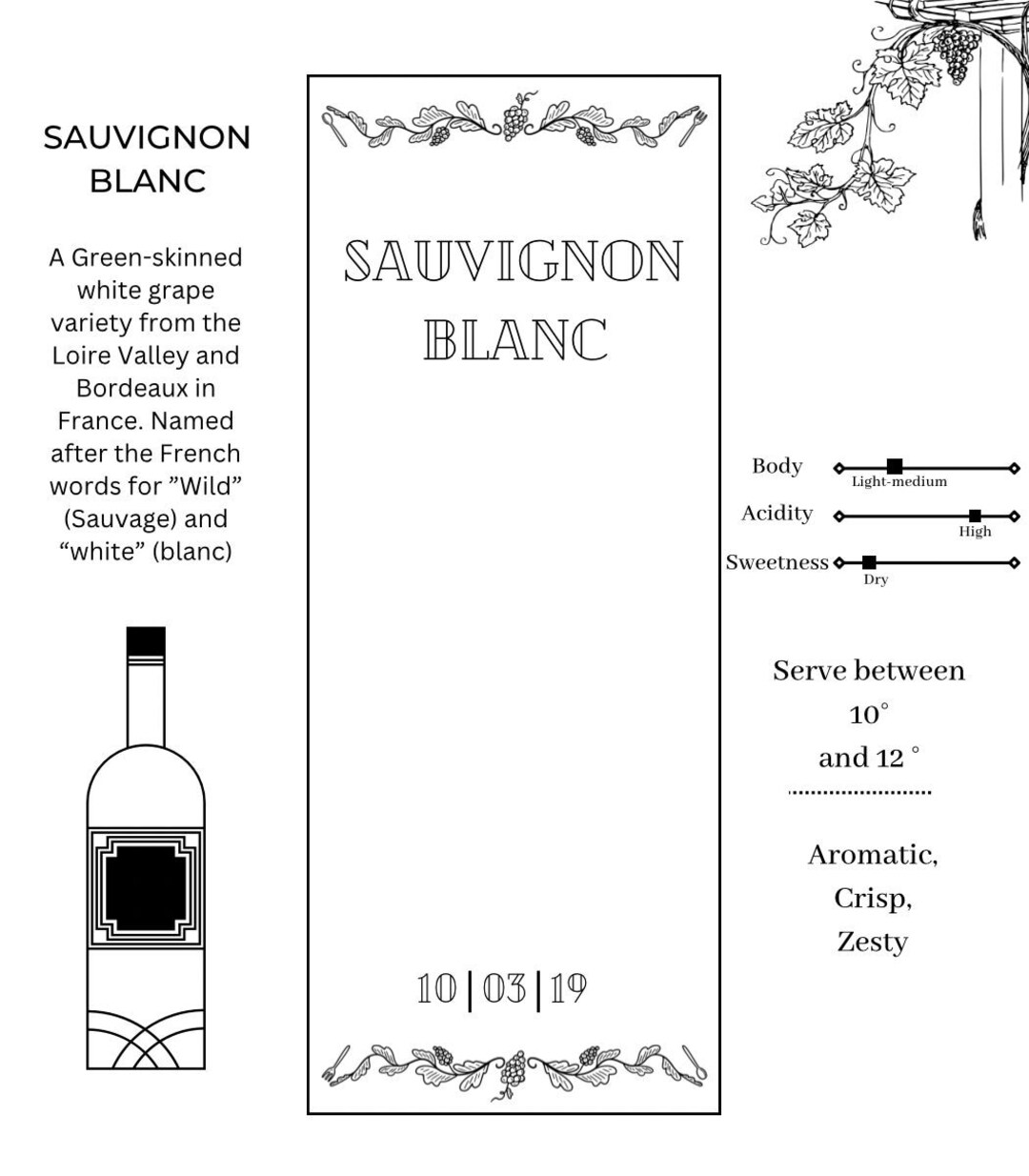 Classy Minimalist Digital Wine Bottle Label - Etsy