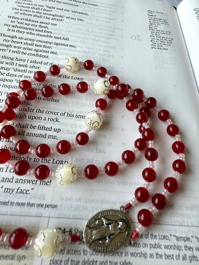 Handmade Catholic Rosary Beads – Traditional Prayer Rosary – Red ...