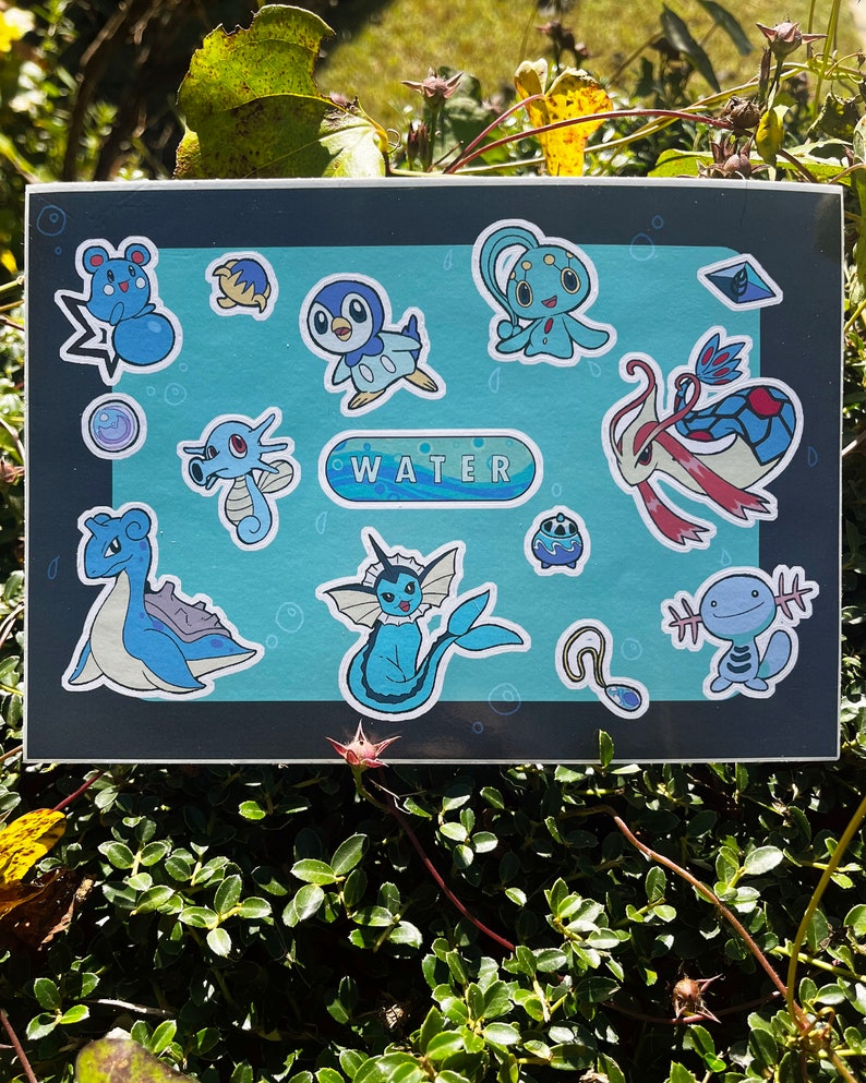 Pokemon Type Sticker Sheets - Etsy