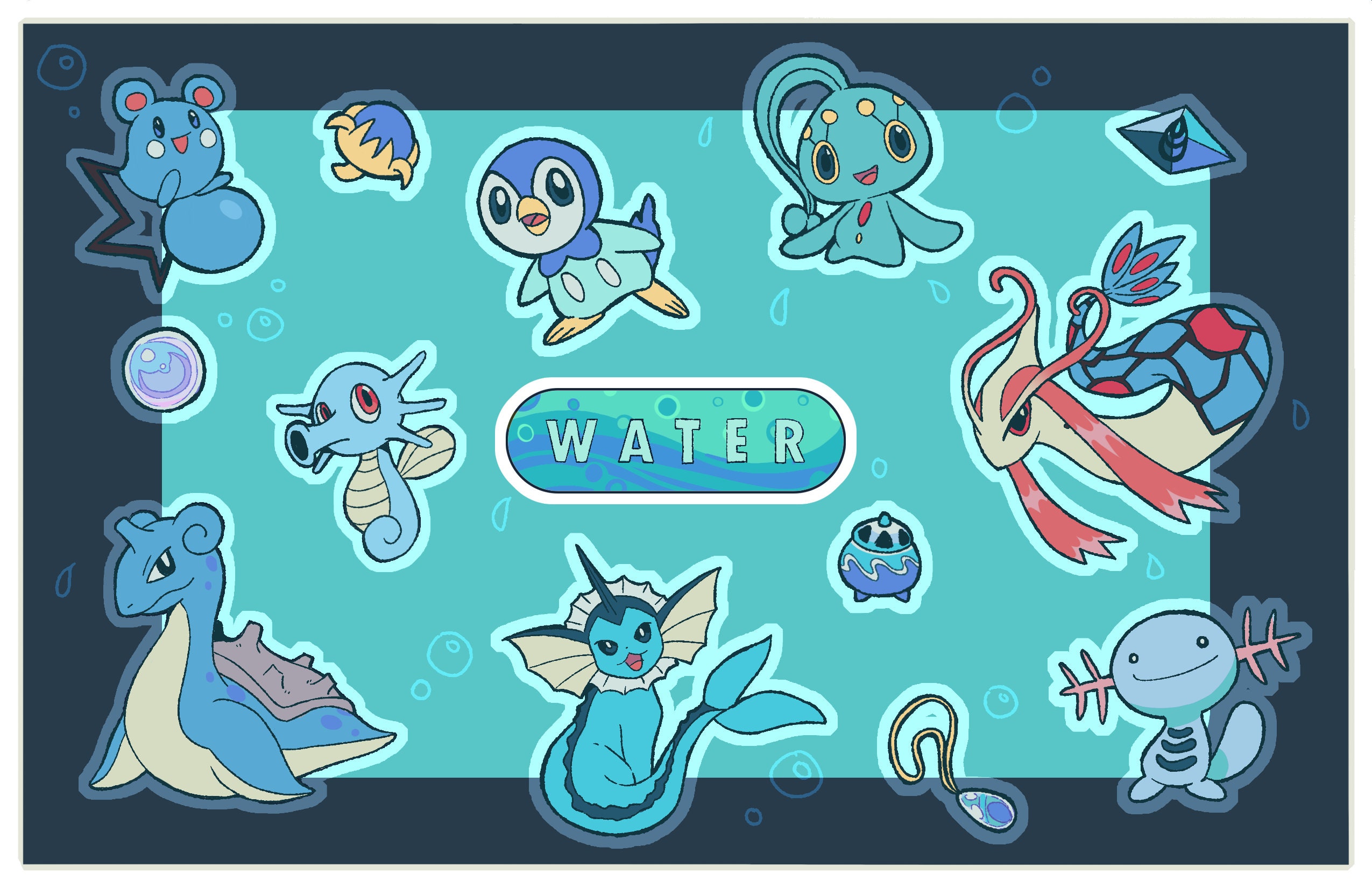 Pokemon Type Sticker Sheets - Etsy