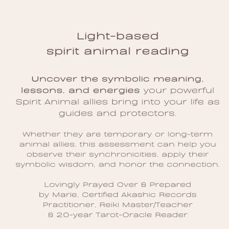 Light-based Spirit Animal Reading, Spirit Guide, Animal Guide, Animal ...