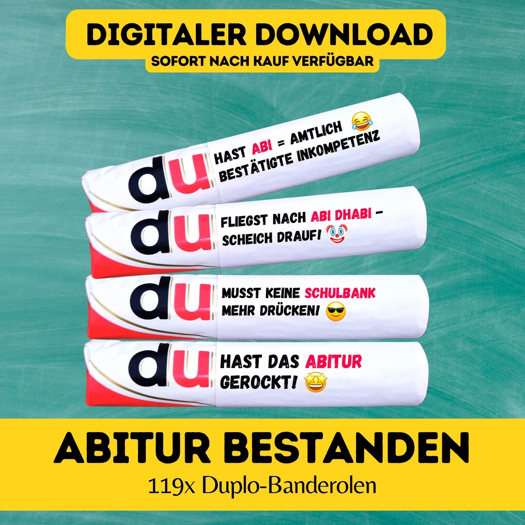 Duplo Banderoles ABITUR, Duplo Templates, Exam Passed, Gift Abitur ...