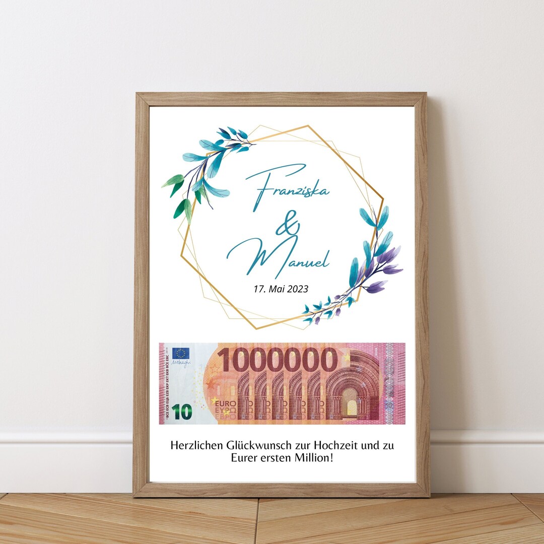 Wedding Gift Personalized First Million Money Gift for Newlyweds ...