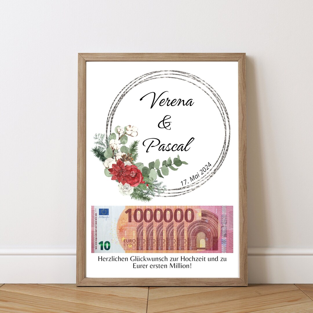 Wedding Gift Personalized First Million Money Gift for Bride and Groom ...