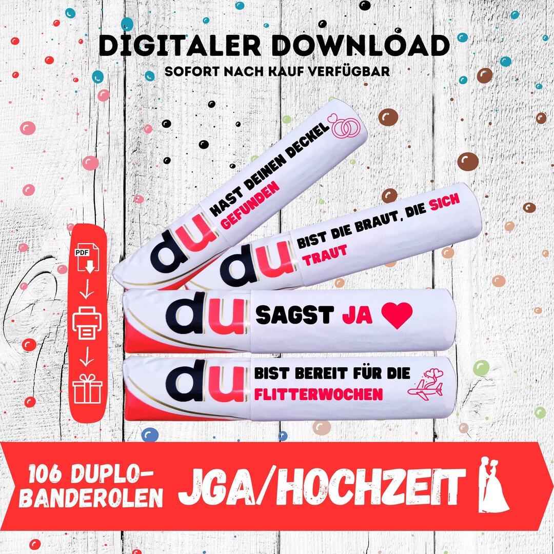 Duplo Banderoles JGA Wedding, Duplo Templates, DIY, Download 106 ...