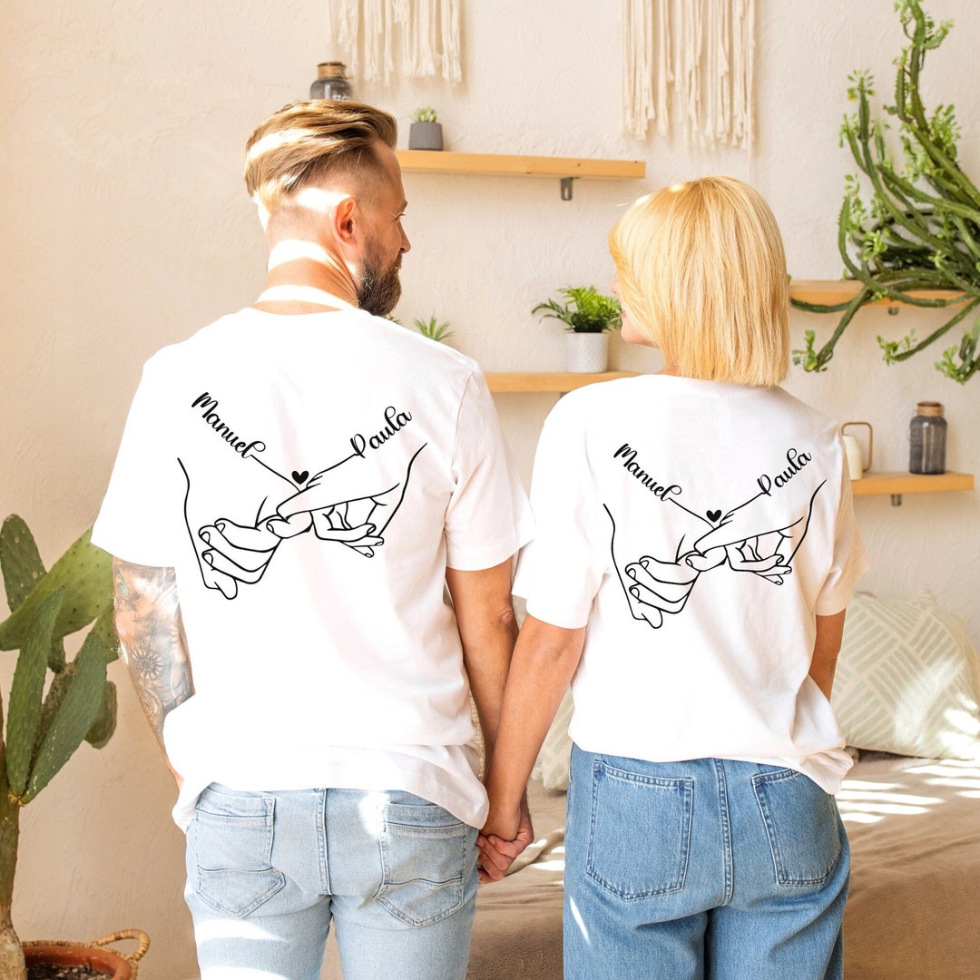 Partner T-shirts Personalized Hands Hoodie for Couples Sweater ...